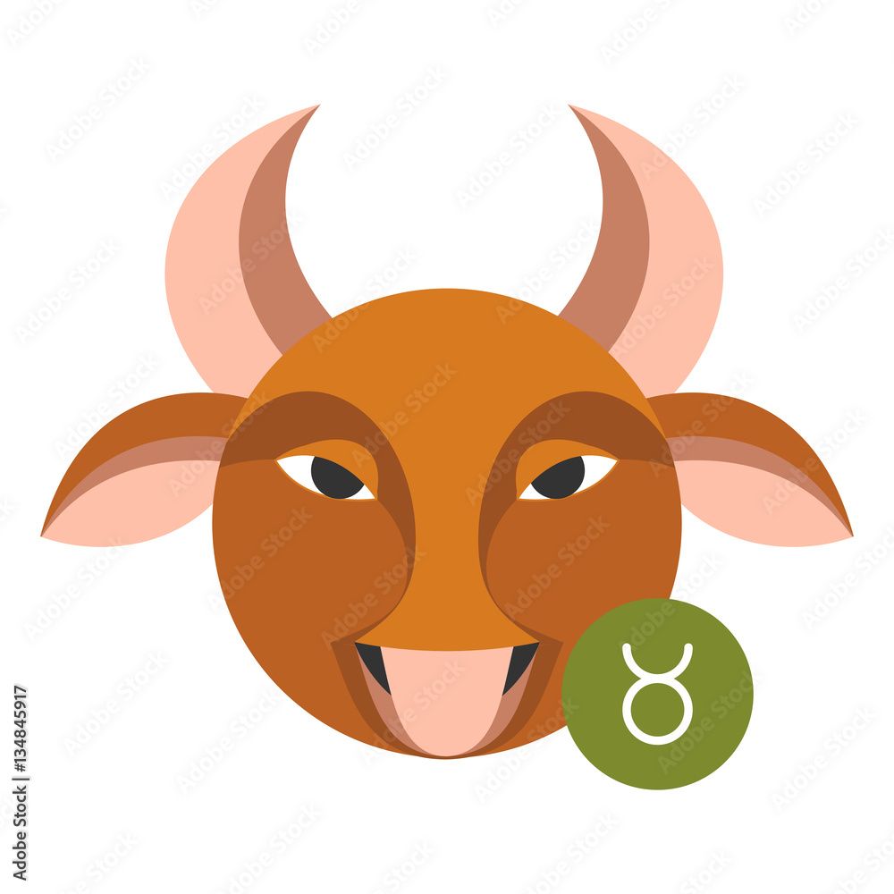 Taurus astrology sign isolated on white. Horoscope zodiac symbol Stock ...