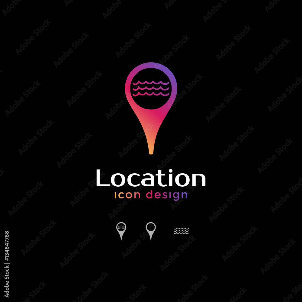beach icon. location icon for map Stock Vector | Adobe Stock