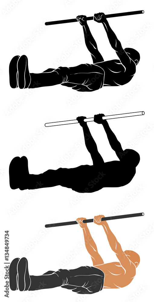 Front Lever exercise Stock Vector | Adobe Stock