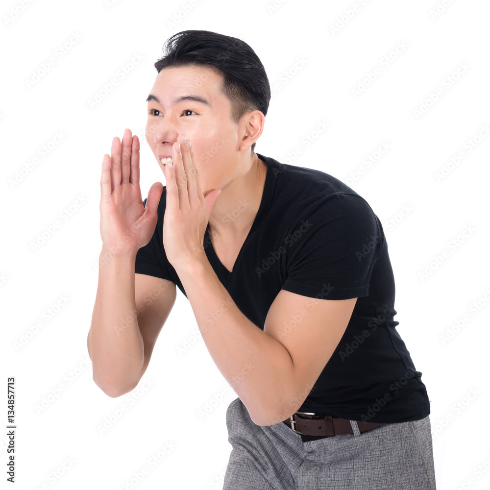 man speak loudly Stock Photo | Adobe Stock