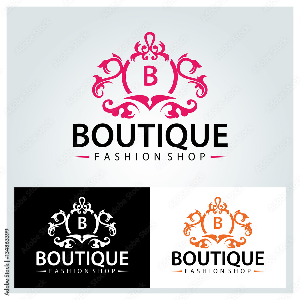 Boutique logo design template, Luxury logo design concept, Vector ...