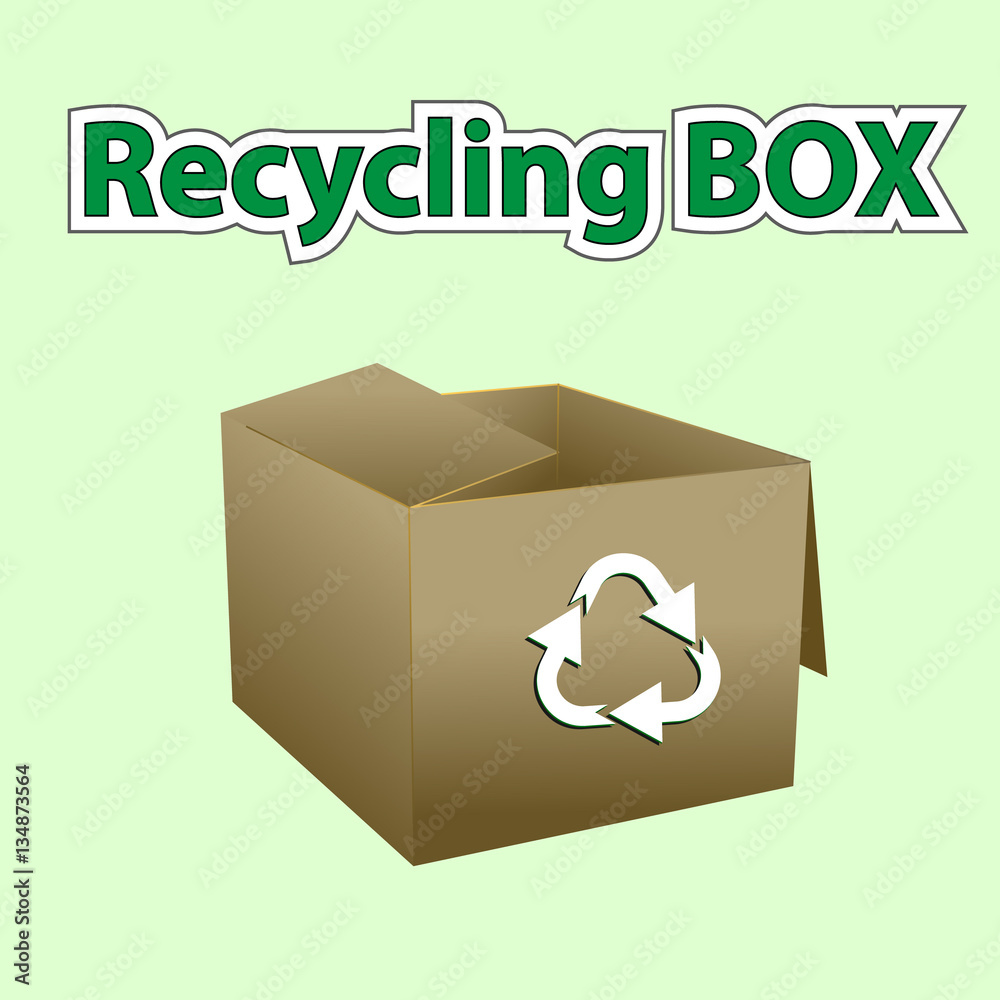 Box with recycling symbol. Go green. Save our planet. vector ...