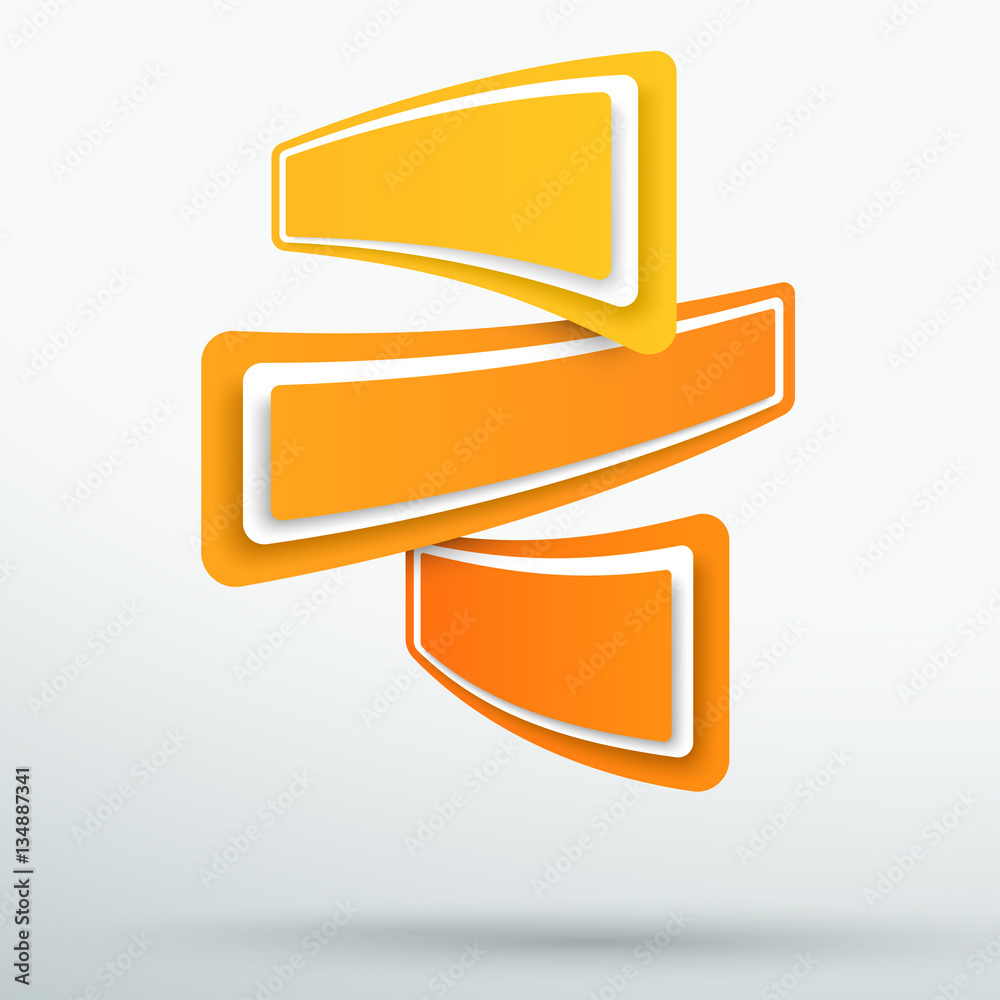 Infographic 3 Abstract Orange Title Banners 3d Vector Stock Vector ...