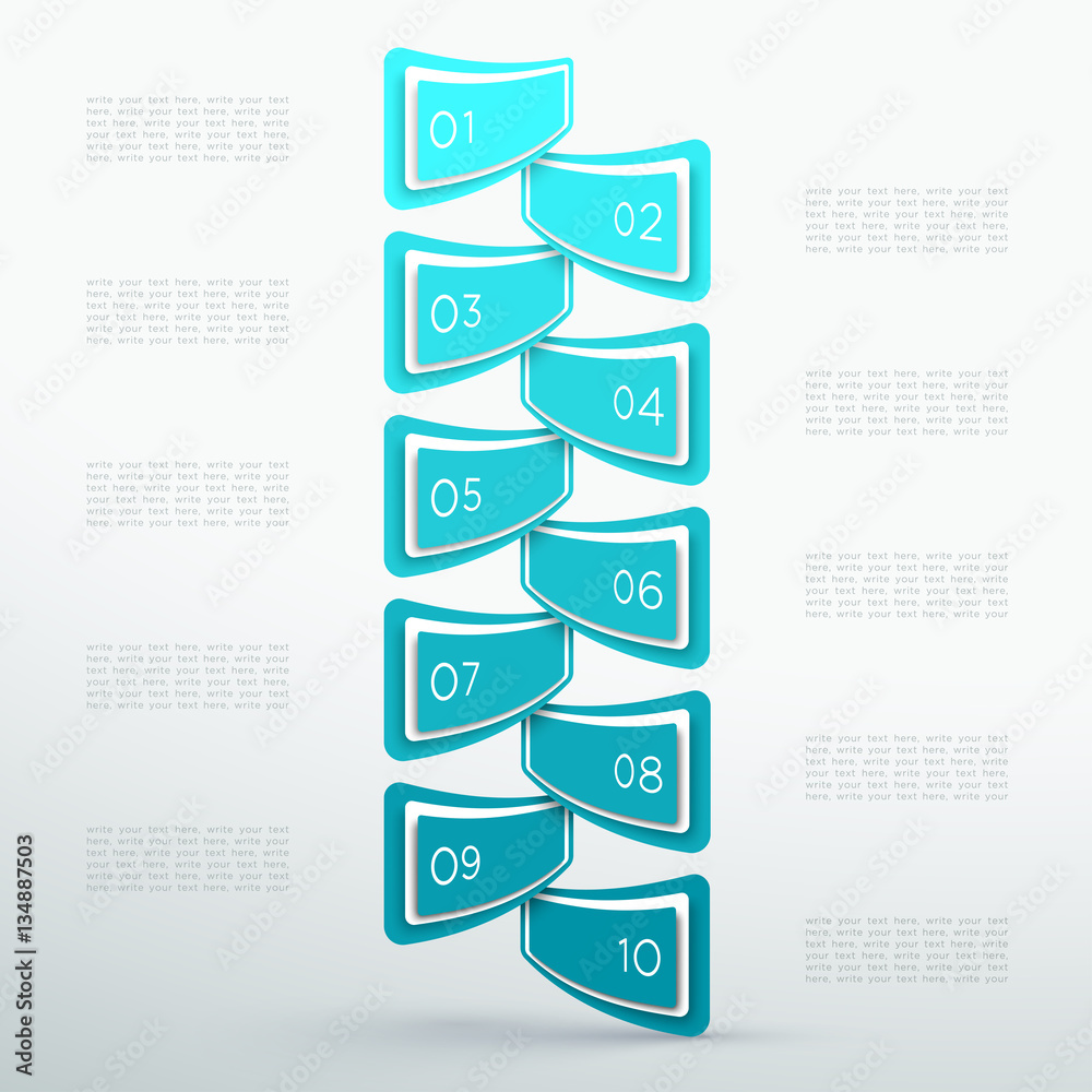 Numbered Boxes 1 to 10 Text Template Infographic B Stock Vector | Adobe ...