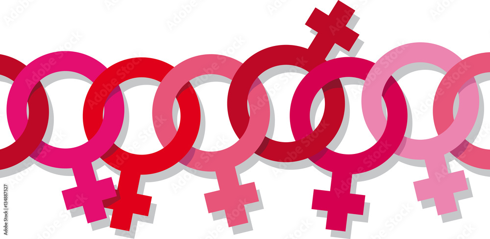 Chain of Venus Female symbols linked together as a metaphor for women ...