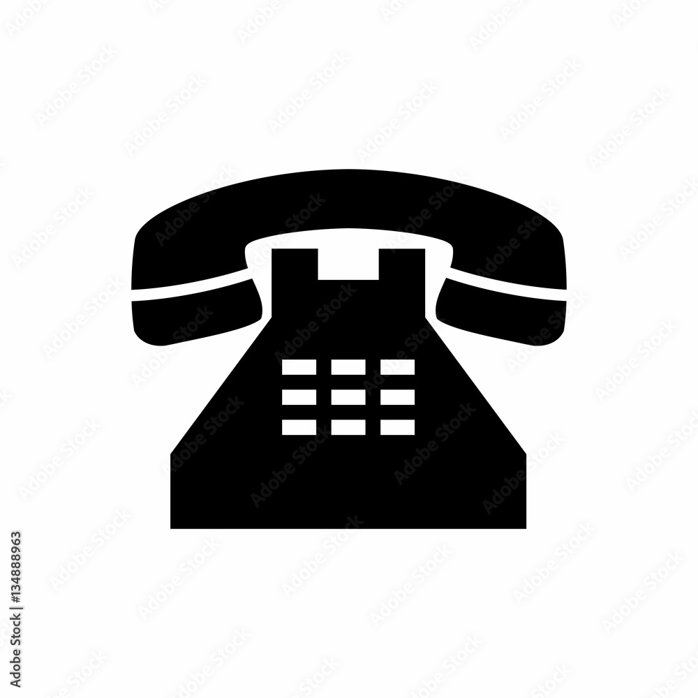 Old phone icon vector design isolated on white background. Stock Vector ...