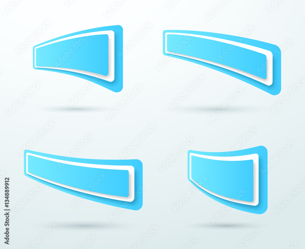 Abstract Blue 3d Text Box Templates 4 Set Vector Stock Vector | Adobe Stock