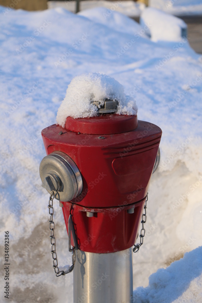 Fire Hydrant in the snow, Hydrant im Winter Stock Photo | Adobe Stock