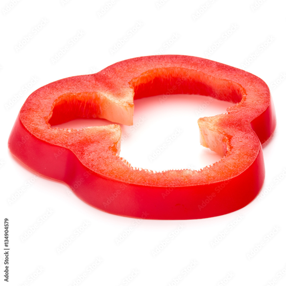 Red sweet bell pepper slice isolated on white background cutout Stock ...
