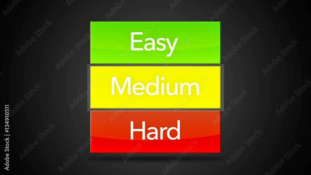 Easy Medium Hard Looping Seamless Video Game Screen - Arrow on Medium ...