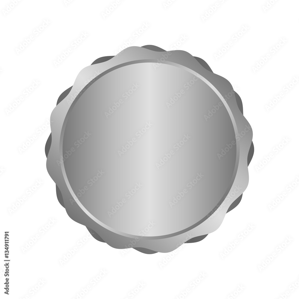 Modern metal silver circle metal badges, labels and design elements ...