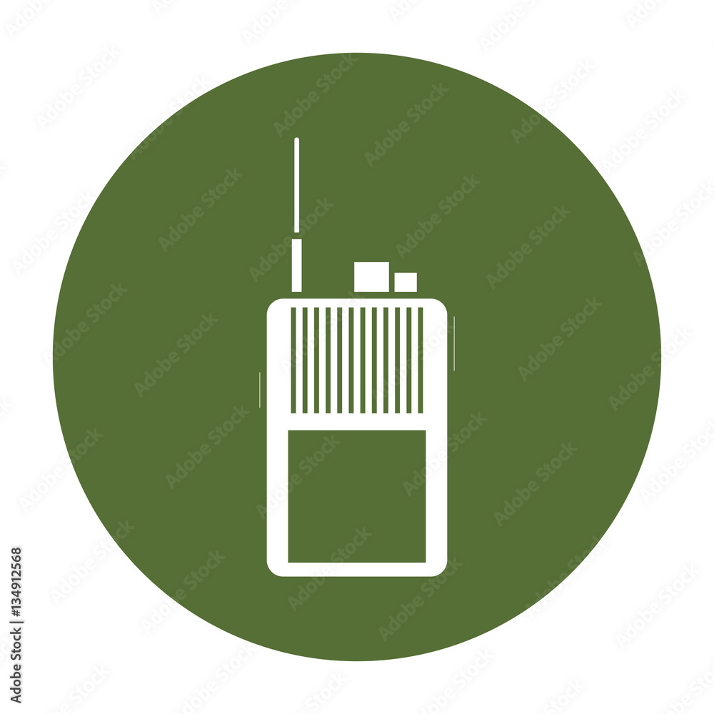 Walkie talkie badge military communication equipment, icon image Stock ...