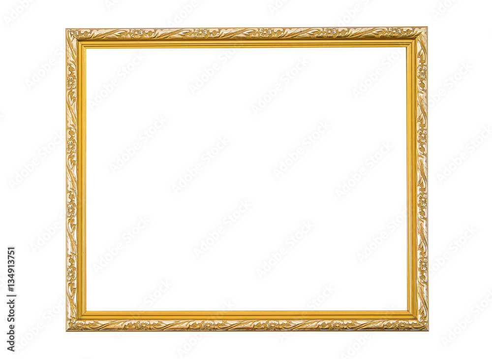 antique golden frame isolated on white background.Gold frame isolated ...