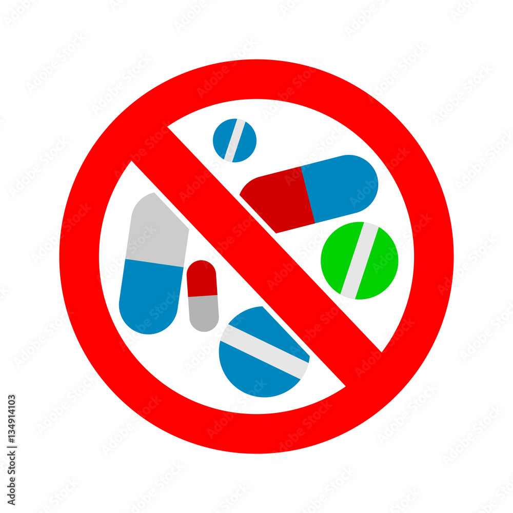 No pills. No drug. No medical sign. Stock Vector | Adobe Stock