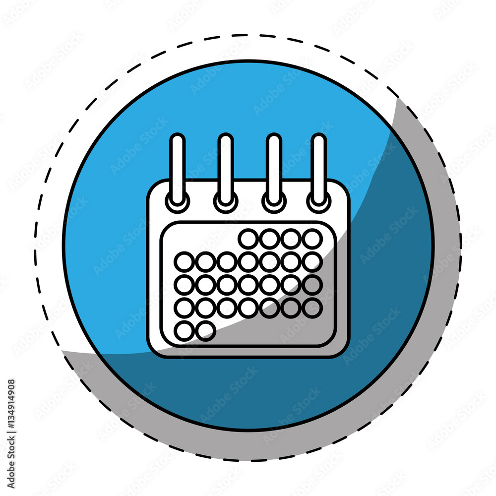 Blue symbol calendar button icon design, vector illustration Stock ...