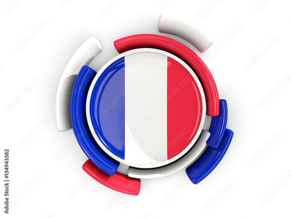 Round flag of france with color pattern Stock Illustration | Adobe Stock