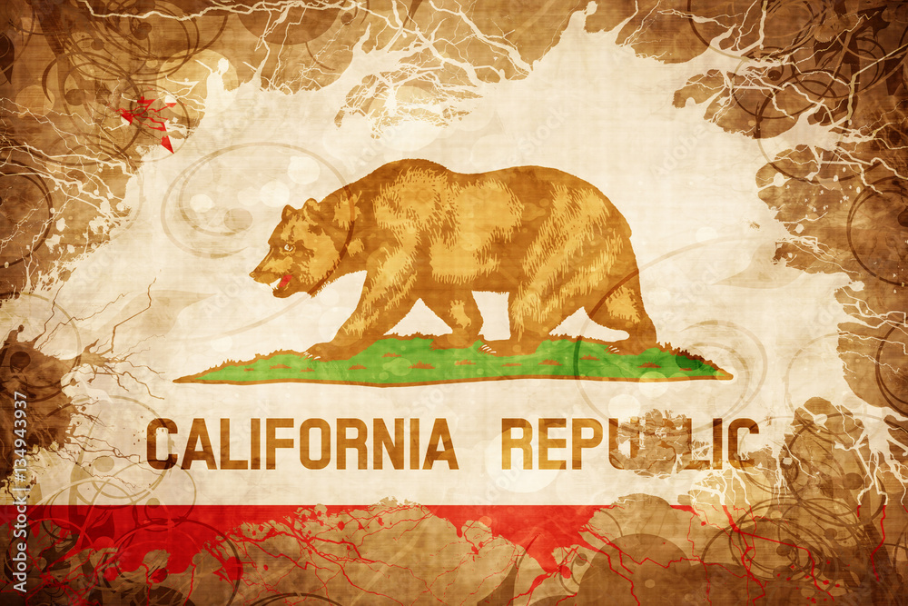 Vintage california flag Stock Illustration | Adobe Stock