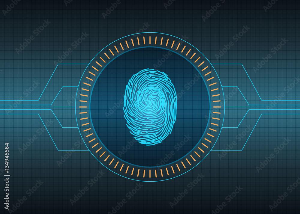 Biometric technology futuristic background Stock Vector | Adobe Stock