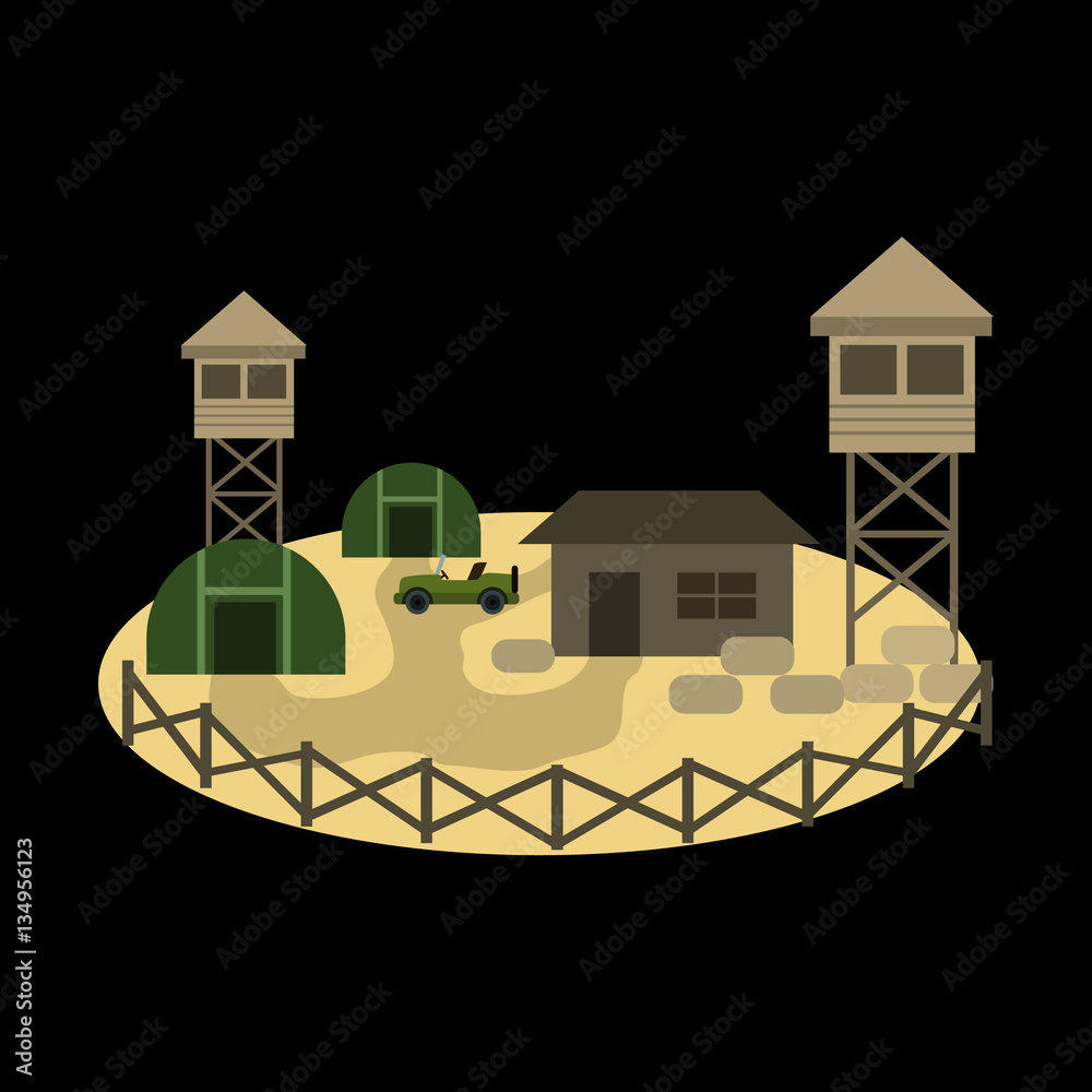 military base flat icon Stock Vector | Adobe Stock