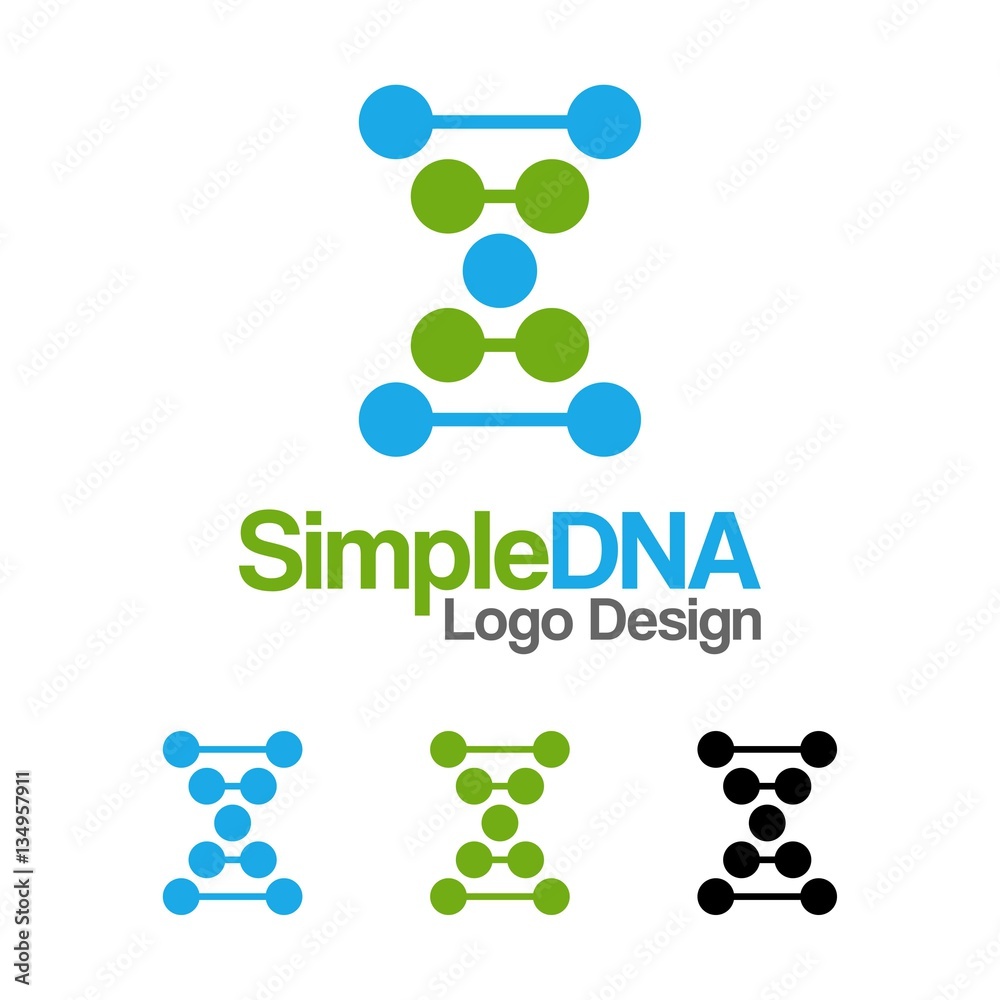 Simple Circle DNA Design Logo Vector Stock Vector | Adobe Stock