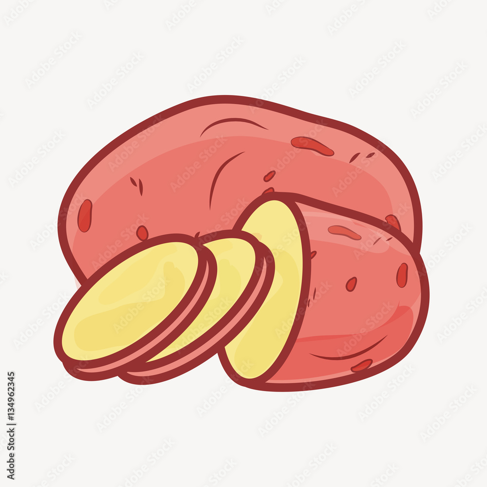Potato,sliced red potatoes illustration vector Stock Vector | Adobe Stock