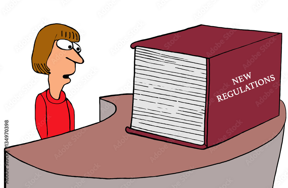 Business or government illustration about being overwhelmed by the huge ...