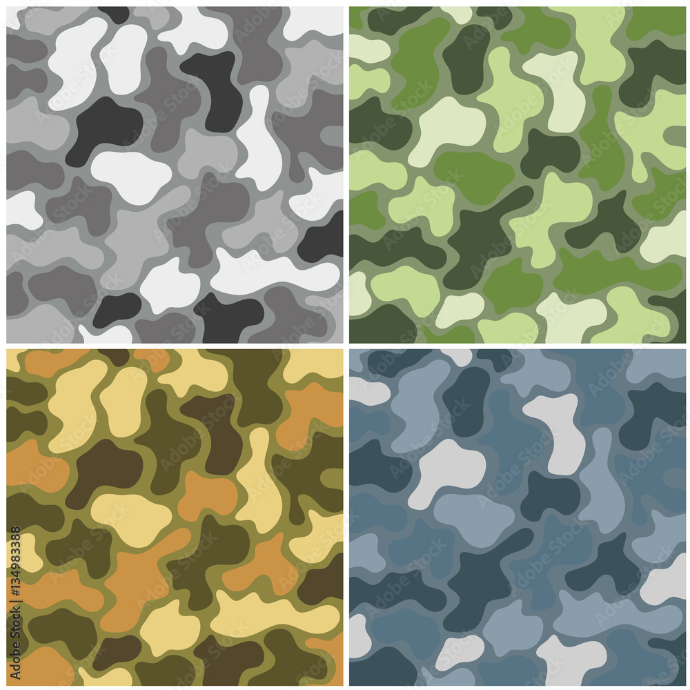 camouflage set of different colors Stock Vector | Adobe Stock