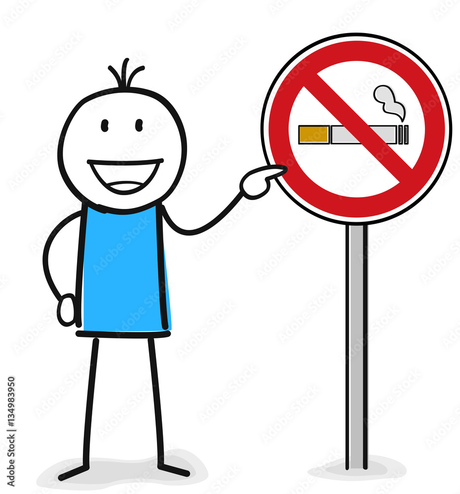Vecteur Stock Rauchen Verboten Schild mit Figur welche auf das Verbot ...