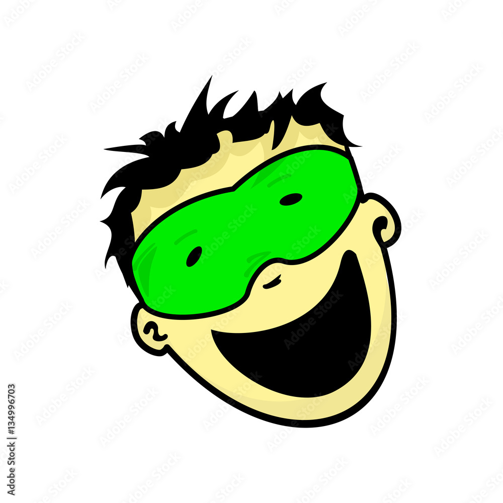 Young masked super man face expression Stock Vector | Adobe Stock