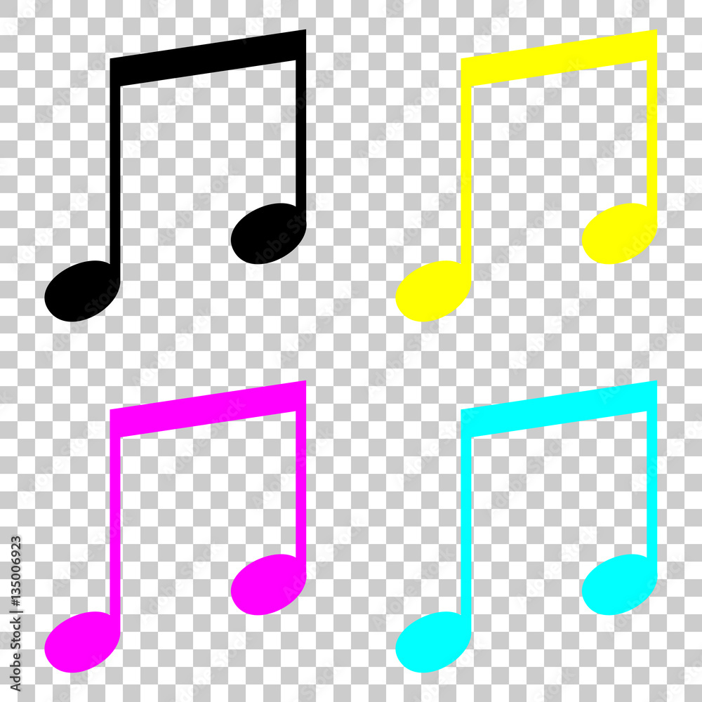 Colorful Music Note Transparent Background
