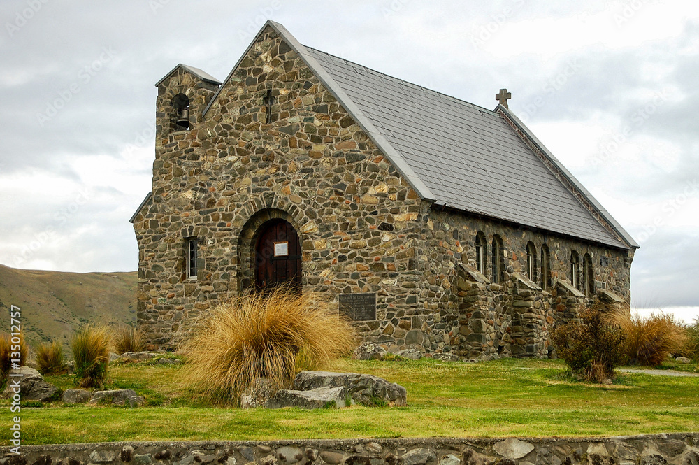 Photo & Art Print The small stone Church of the Good Shepherd at Lake ...
