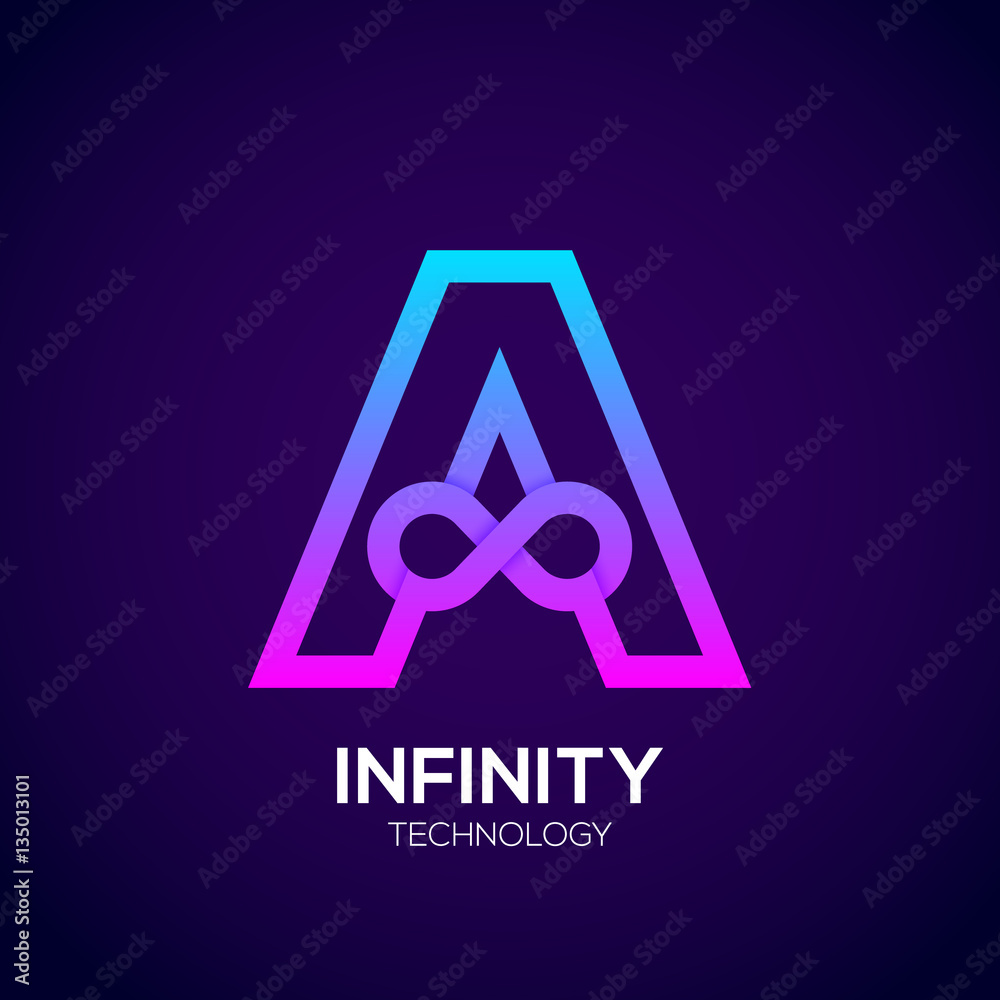 Letter A Colorful Infinity logo,loops,Vector Logo template Stock Vector ...