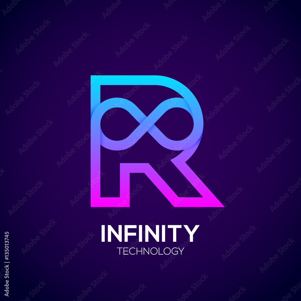 Letter R Colorful Infinity logo,loops,Vector Logo template Stock Vector ...