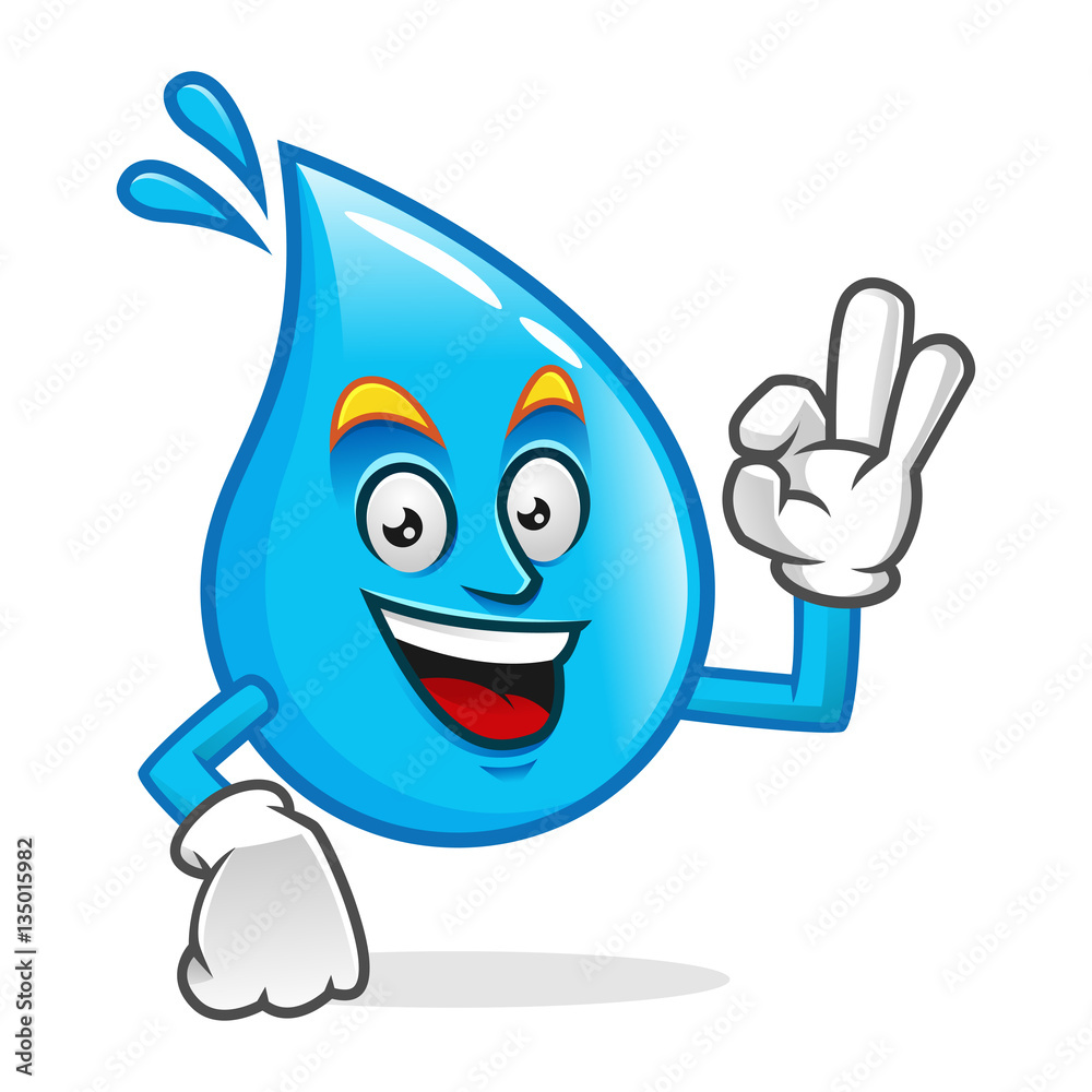 Delicious water mascot, water character, water cartoon vector Stock ...
