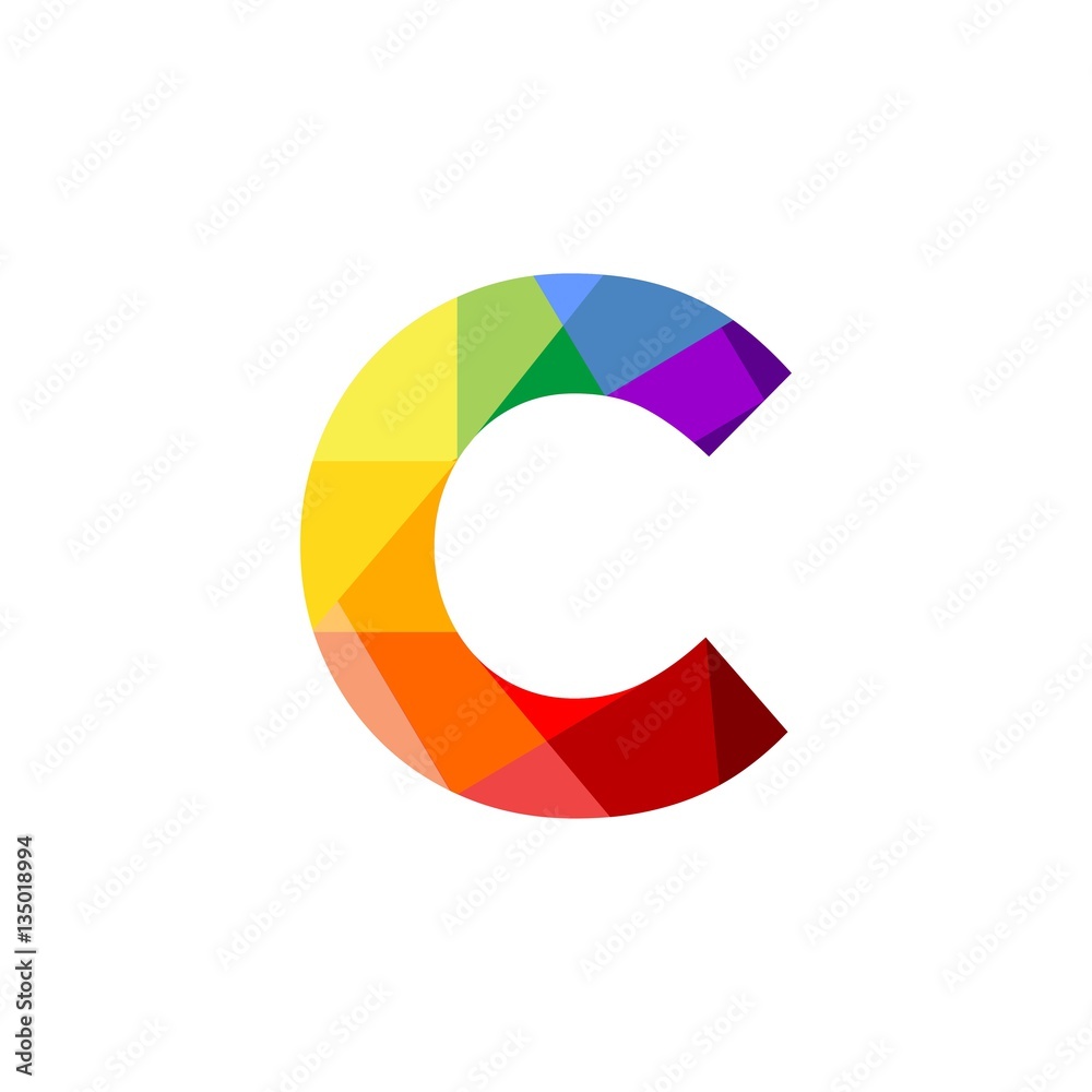 Rainbow Colorful C Letter Initial Sight Logo Vector Stock Vector ...