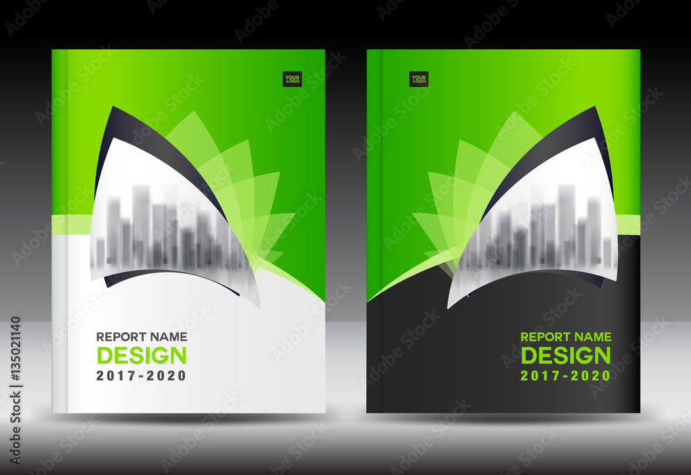 Green cover design, Annual report template, business brochure flyer ...