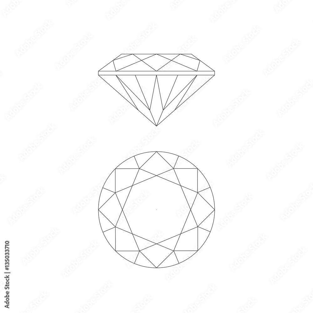 Diamond line drawing Stock Vector | Adobe Stock