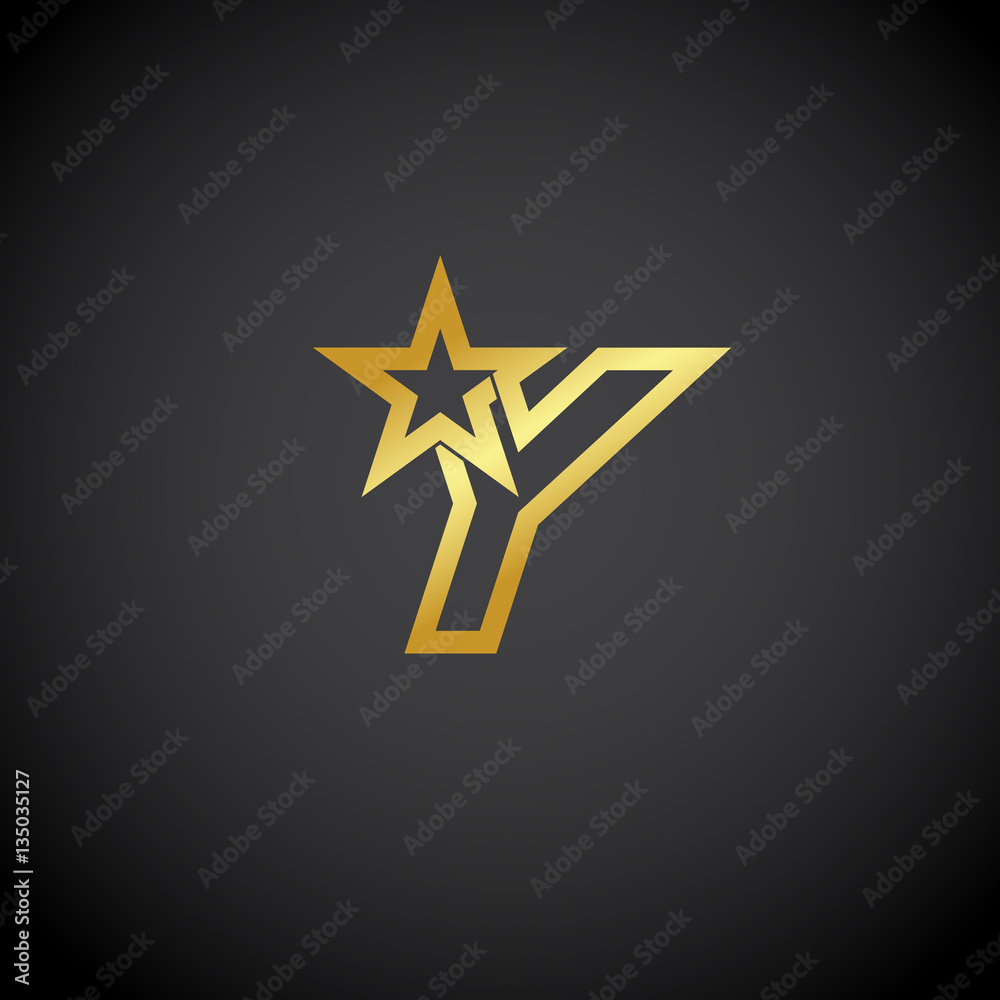 Letter Y logo,Gold star sign Branding Identity Corporate unusual logo ...