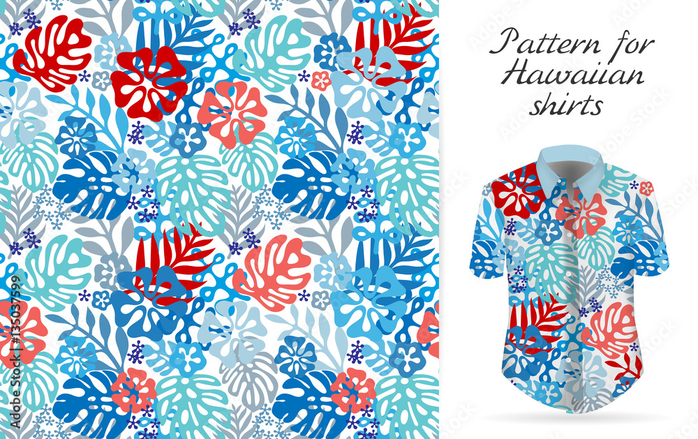 Hawaiian aloha shirt. an icon in a flat style isolated on white ...