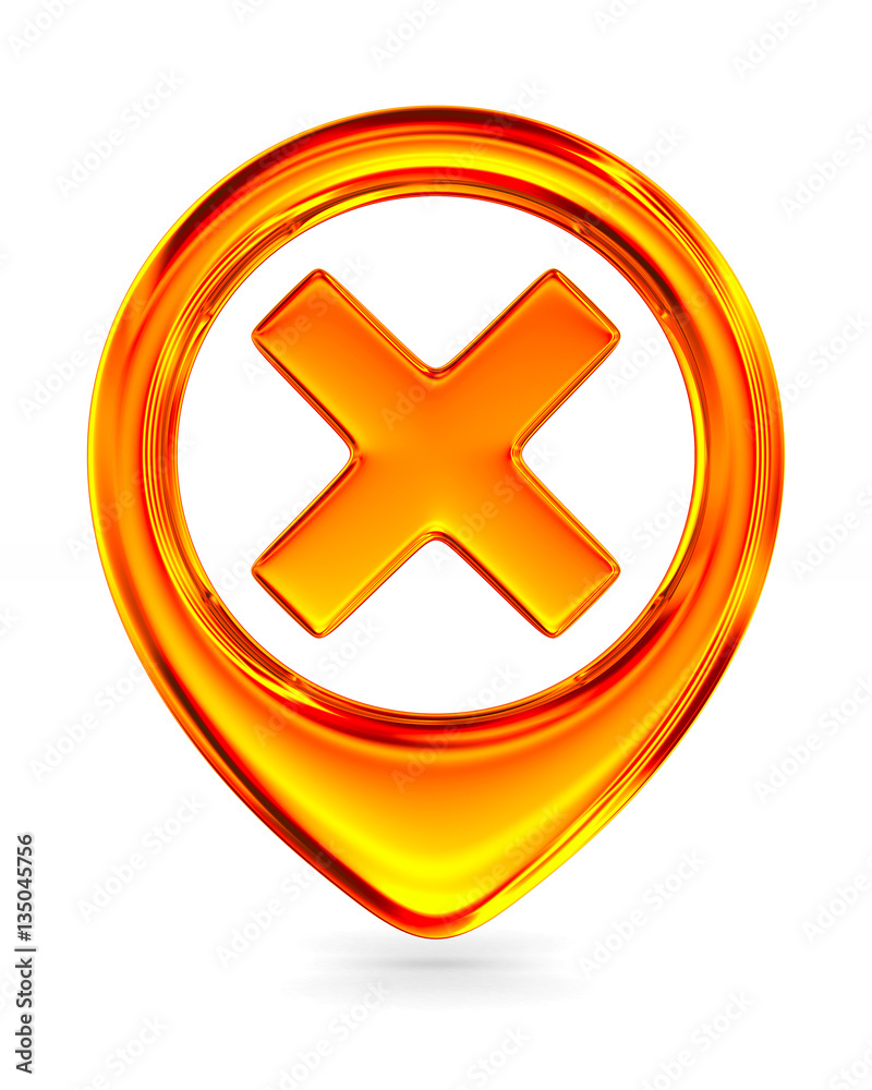 Red marker on white background. Isolated 3D image Stock Photo | Adobe Stock