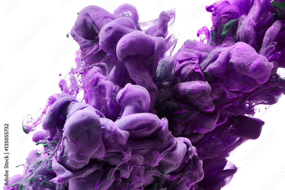 Purple ink drop in water Stock Photo | Adobe Stock