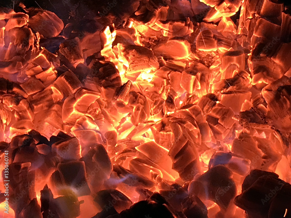 Red hot coals background Stock Photo | Adobe Stock
