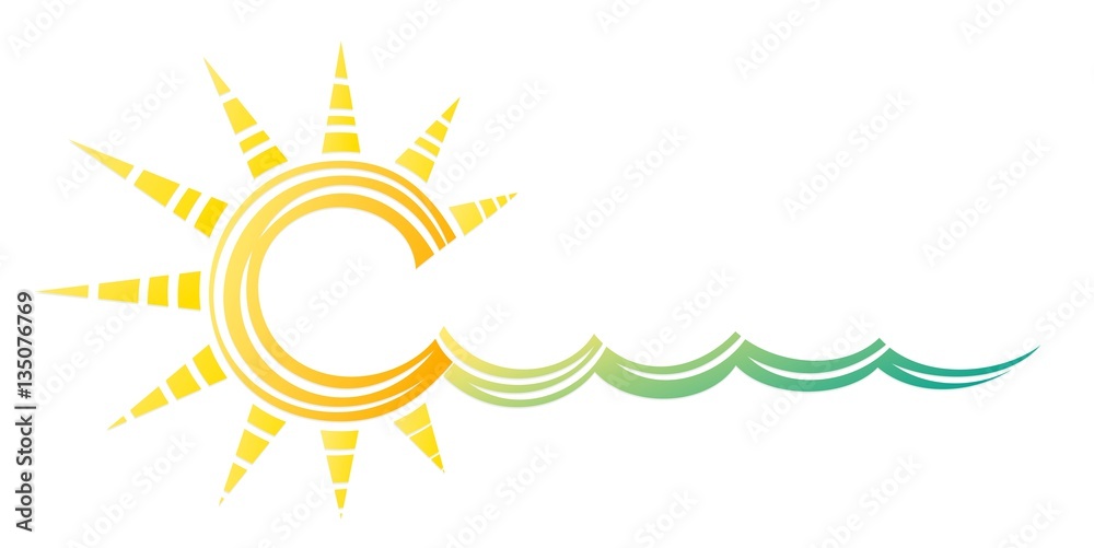Logo sun and sea. Stock Vector | Adobe Stock