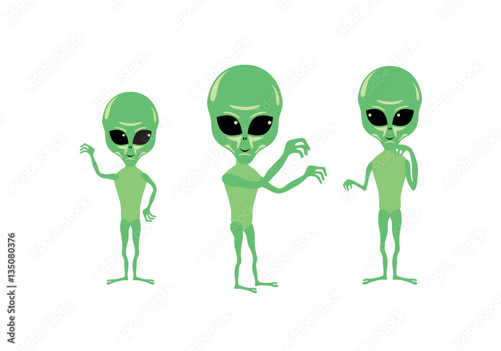 Alien cartoon character. Alien vector. Group of aliens Stock Vector ...
