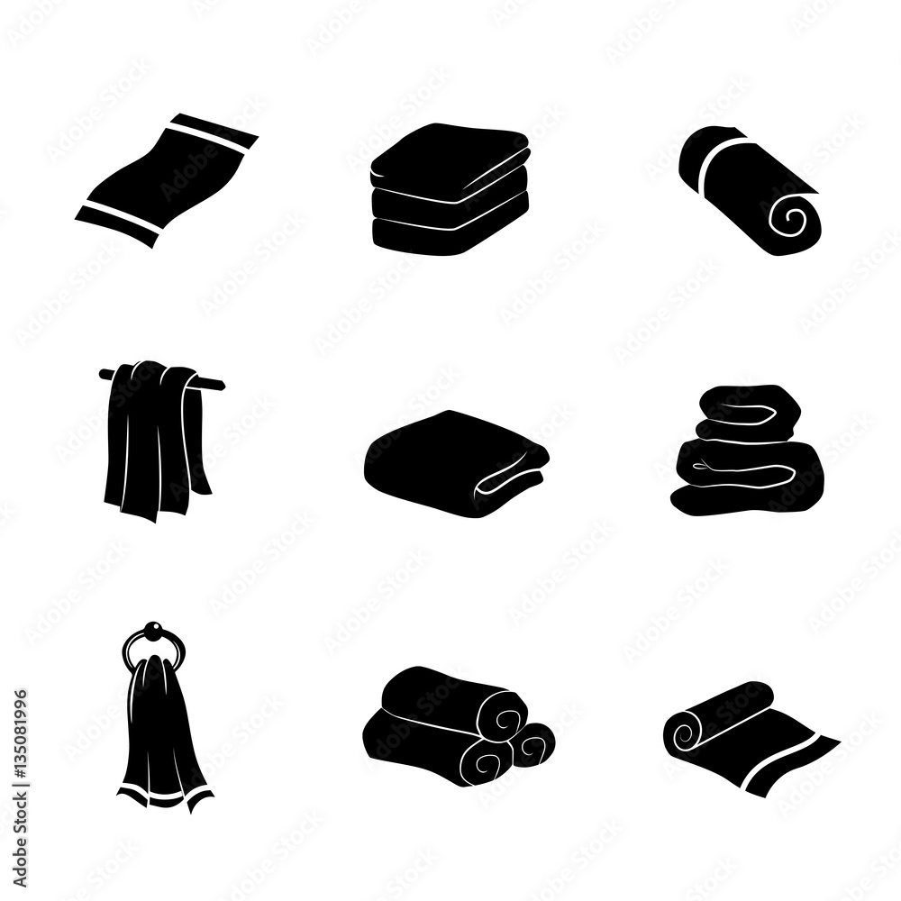 Towel icon set. Vector art. Stock Vector | Adobe Stock