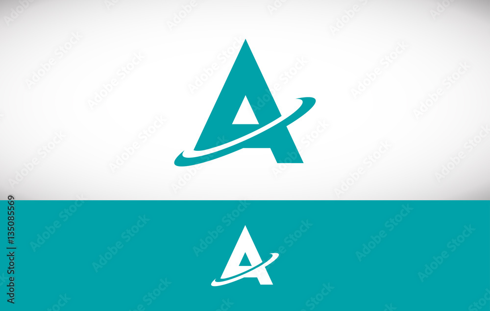 Alphabet letter A blue simple logo icon design Stock Vector | Adobe Stock