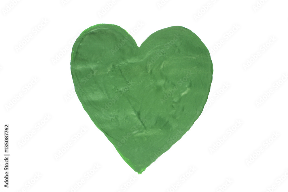 Watercolor green heart Stock Photo | Adobe Stock