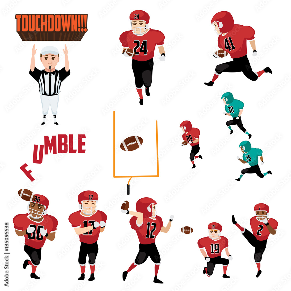 American Football Icons Cliparts Design Elements Stock Vector | Adobe Stock