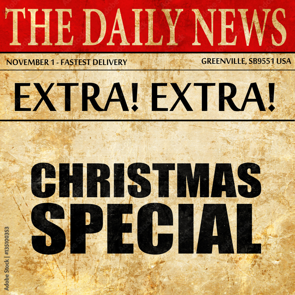 christmas special, newspaper article text Stock Illustration | Adobe Stock