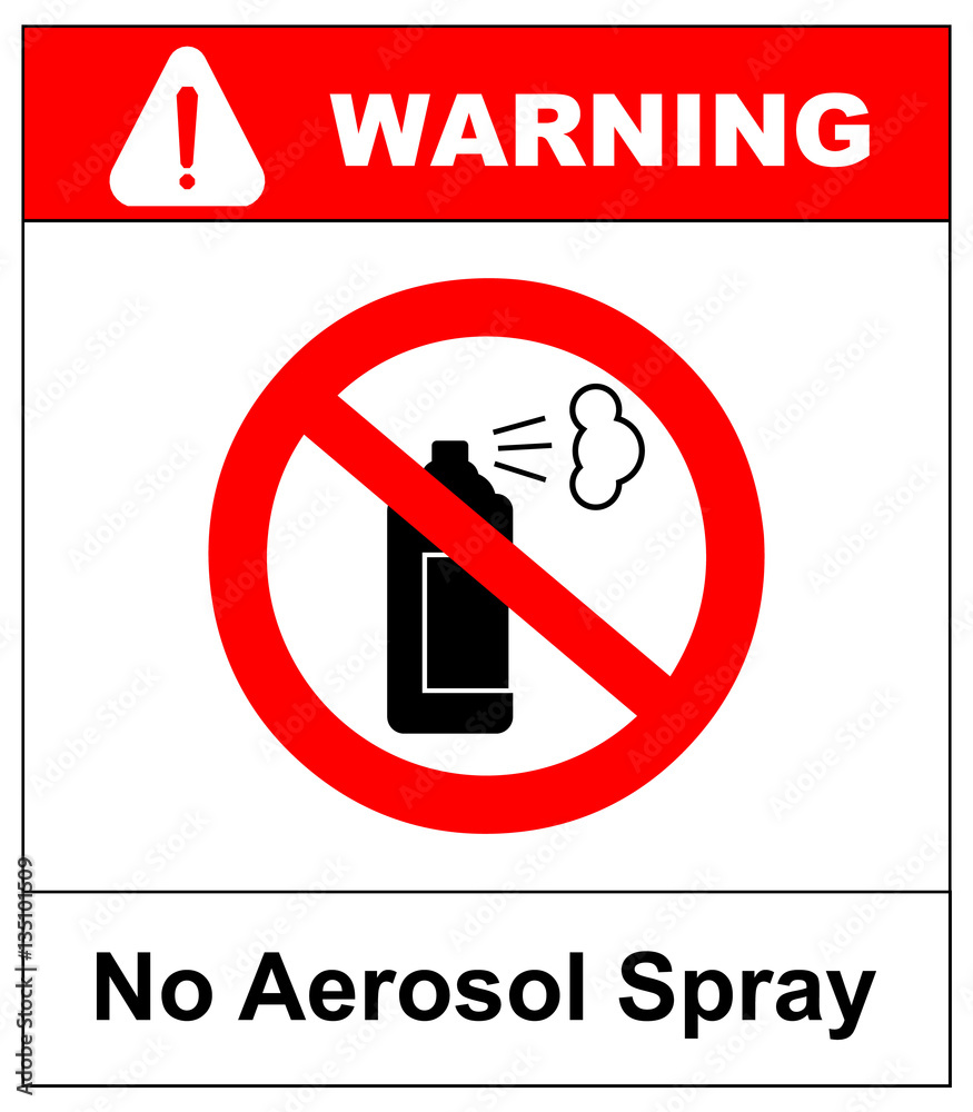 No aerosol spray sign, No alcohol sign vector illustration, red ...